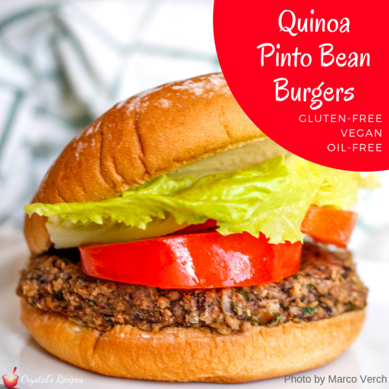 Quinoa Pinto Bean Burgers - Gluten Free, Vegan | Crystal's Recipes